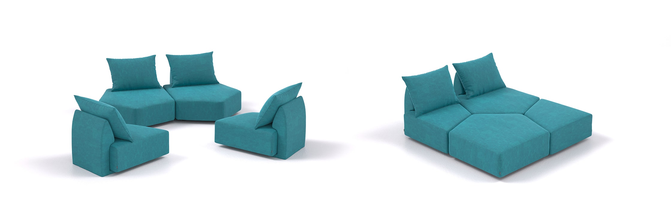 Modulární sedací soupravy FEYDOM. Přizpůsobivé pro každou příležitost